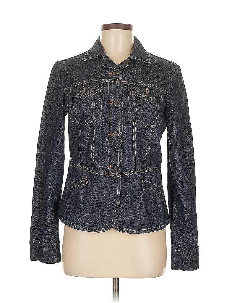 Talbots 100% Cotton Gray Denim Jacket Size 8 - 75% off | ThredUp