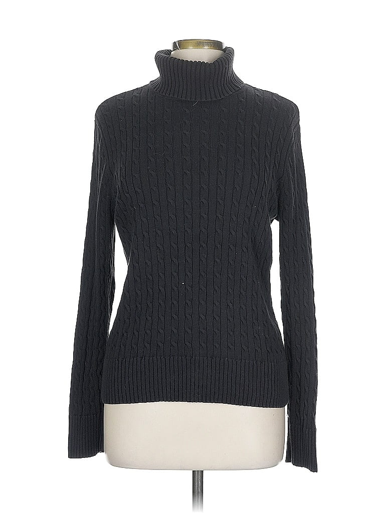 Jeanne Pierre 100% Cotton Black Turtleneck Sweater Size L - 36% off ...