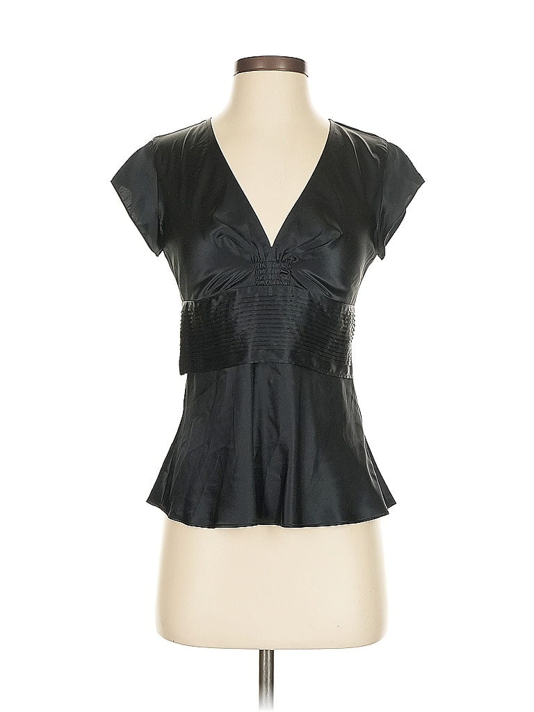 Express Design Studio 100% Silk Black Short Sleeve Silk Top Size XS ...