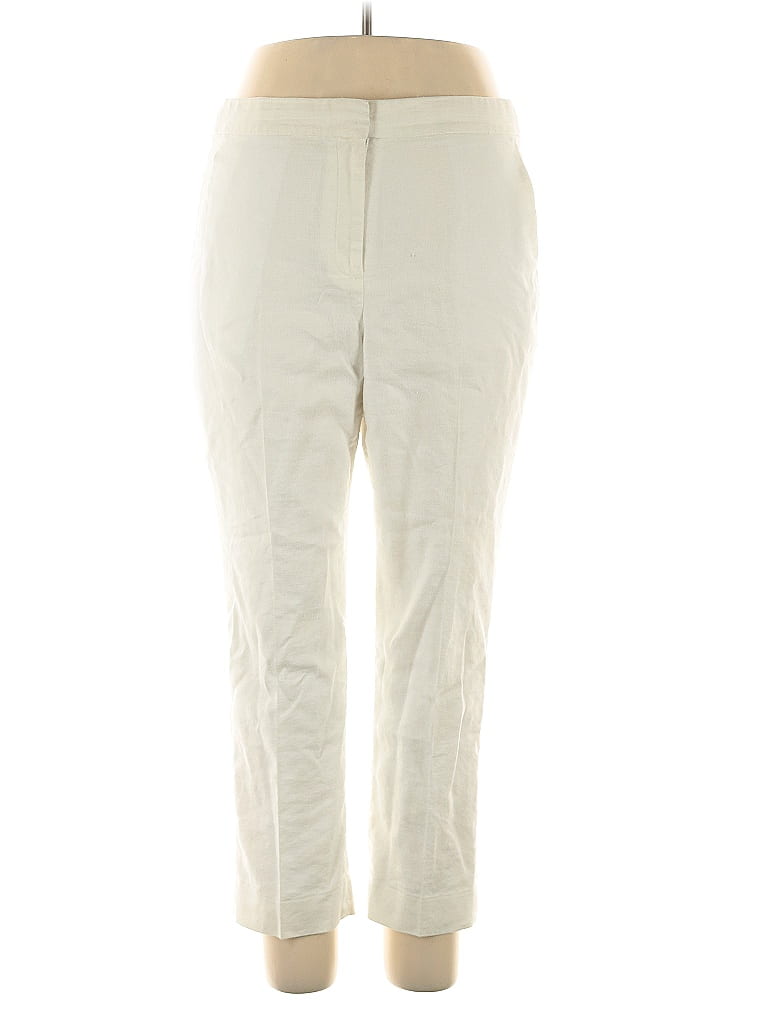 J.Crew Solid Ivory Linen Pants Size 14 - 69% off | ThredUp