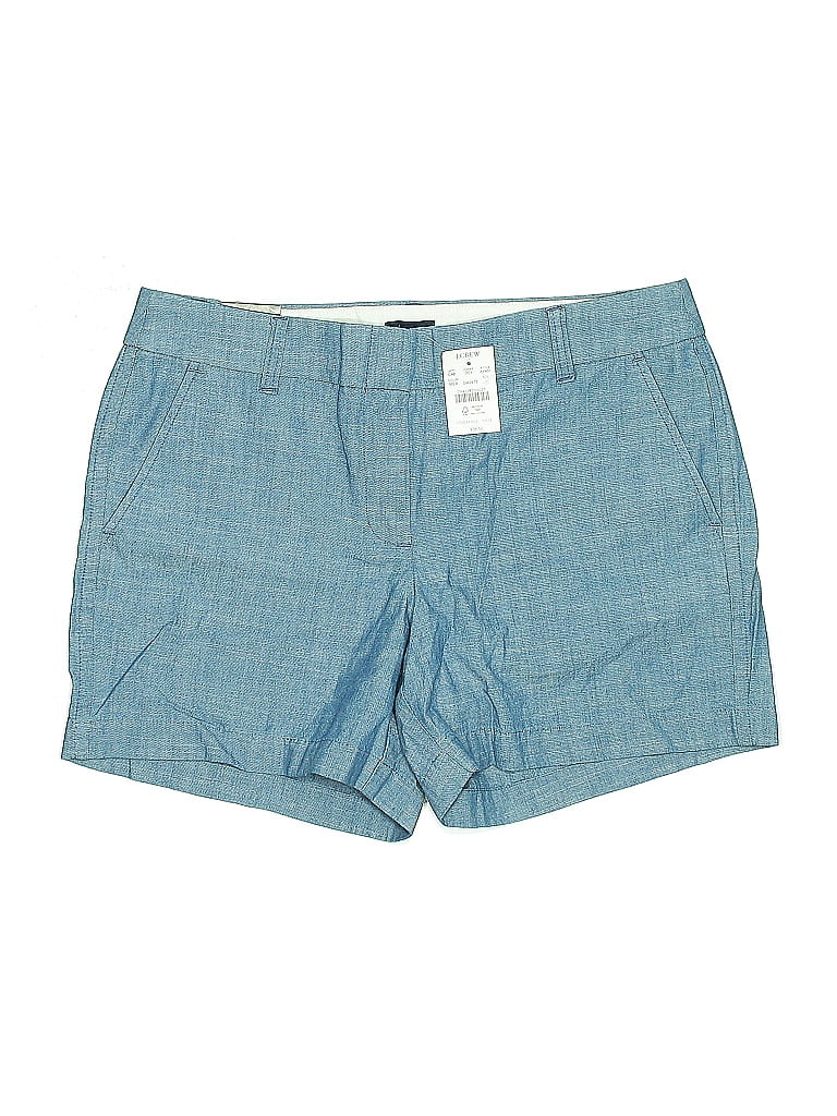 J.Crew Factory Store 100% Cotton Chevron-herringbone Blue Shorts Size 8 ...