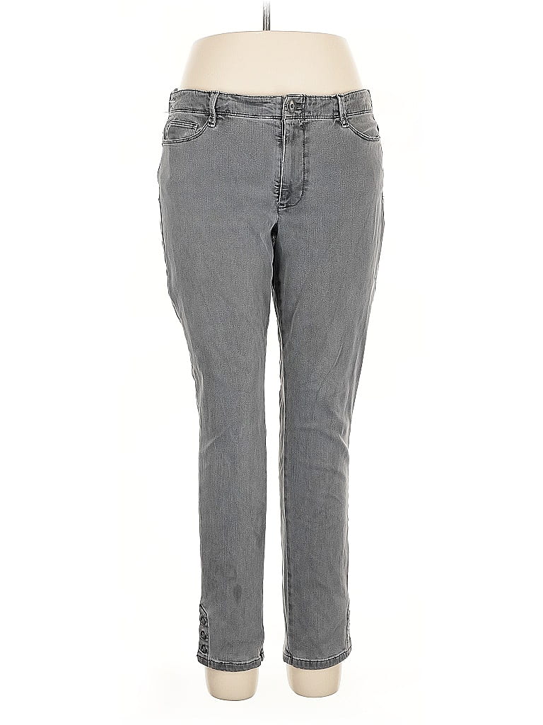 J.Jill Chevron-herringbone Gray Jeans Size 12 - 70% off | ThredUp