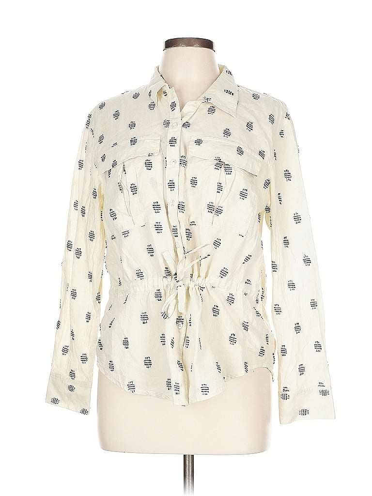 Nic + Zoe Ivory Long Sleeve Blouse Size L - 73% off | ThredUp