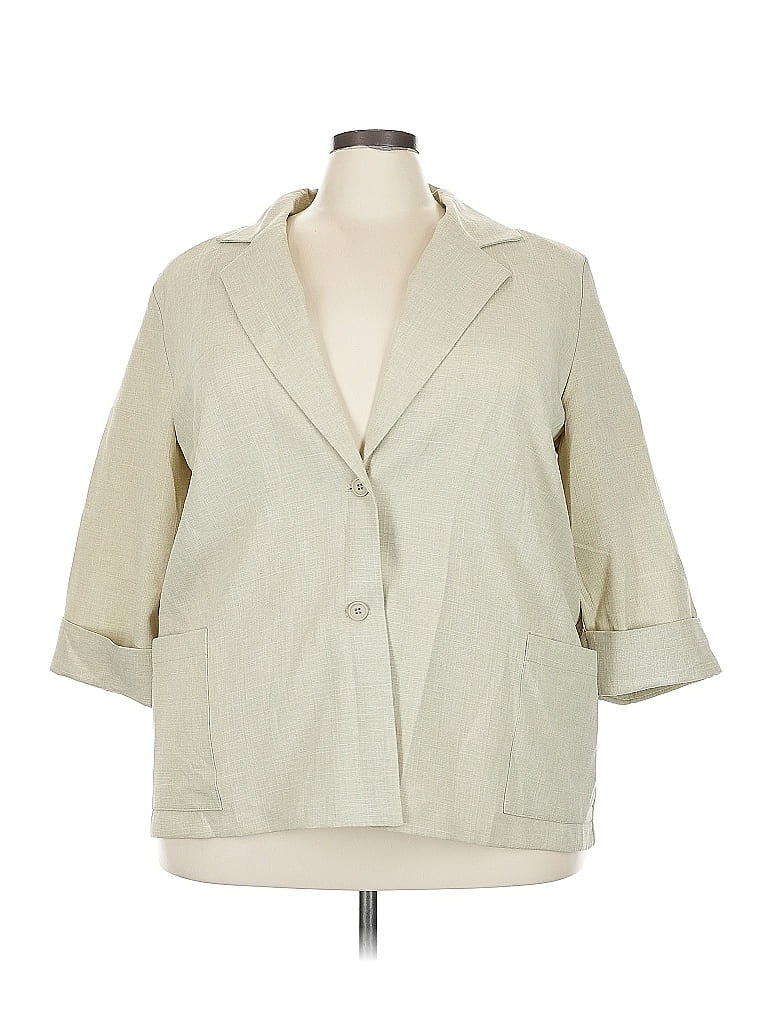 Mandy Evans 100% Polyester Ivory Blazer Size 2X - 68% off | ThredUp