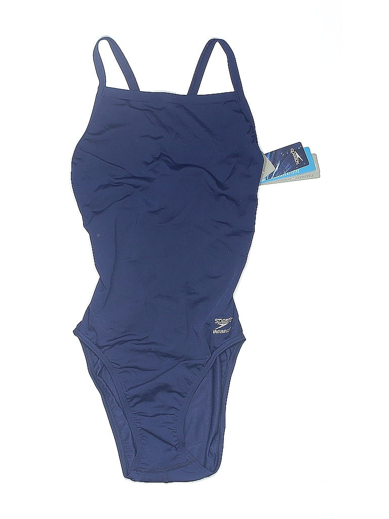 Speedo Solid Blue One Piece Swimsuit Size 6 - 42% off | ThredUp