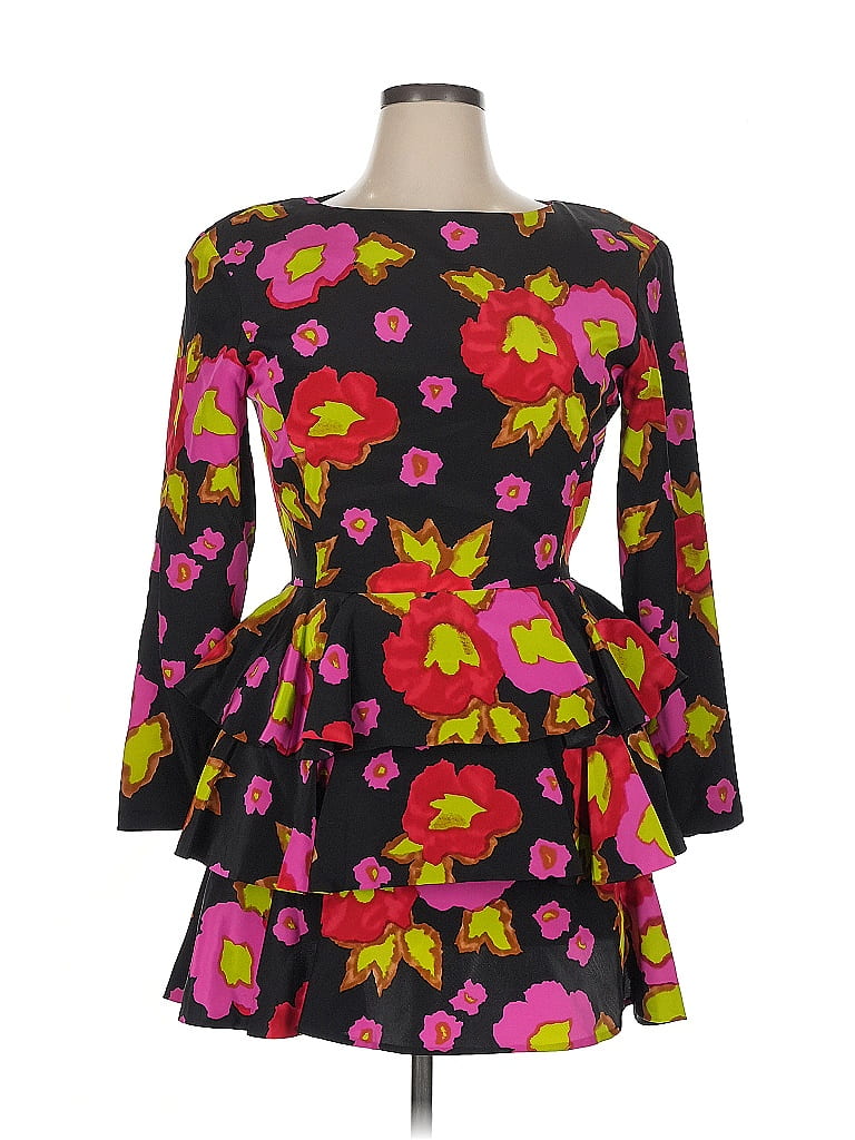 Scaasi Floral Black Cocktail Dress Size 14 - 55% off | ThredUp