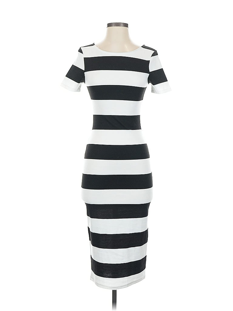 Unique Vintage Stripes White Casual Dress Size S - 67% off | ThredUp