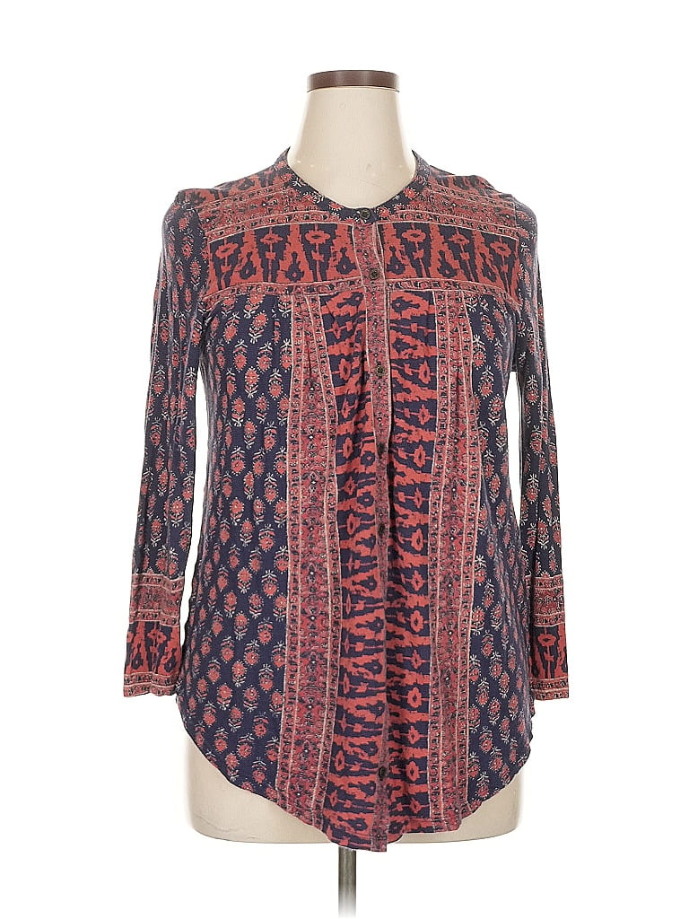 Lucky Brand Blue Long Sleeve Blouse Size XL - 68% off | ThredUp
