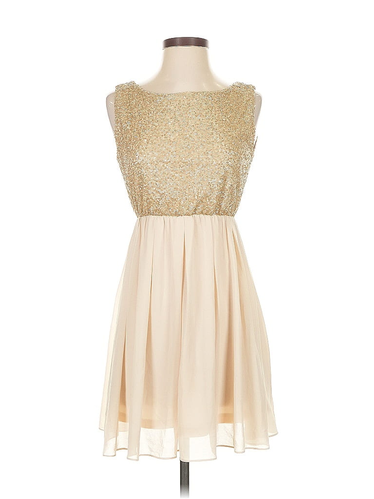 Alythea 100% Polyester Stars Gold Cocktail Dress Size S - 76% off | ThredUp