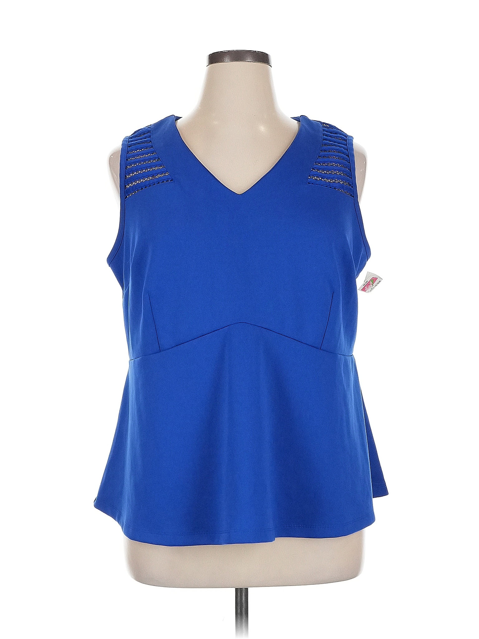NWT Simply Emma Women Blue Sleeveless Top 1X Plus | eBay