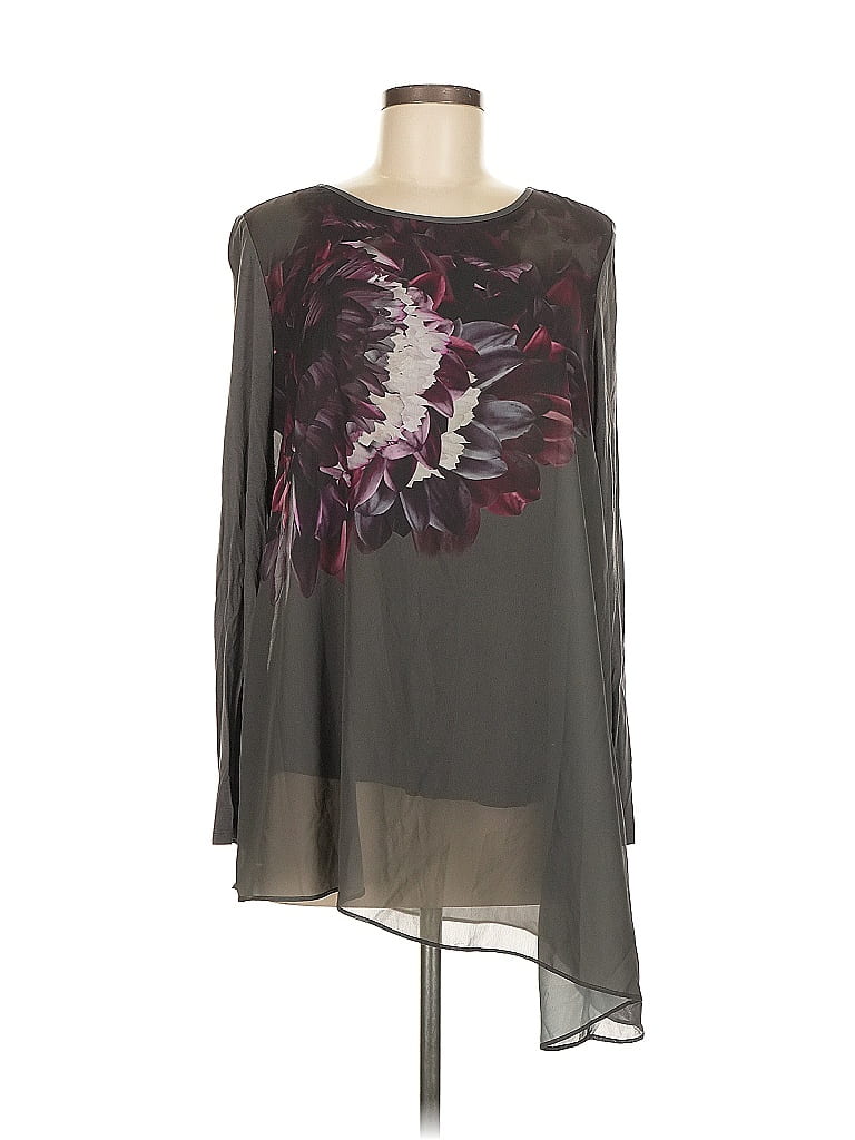 Valerie Stevens Gray Long Sleeve Blouse Size M - 48% off | ThredUp