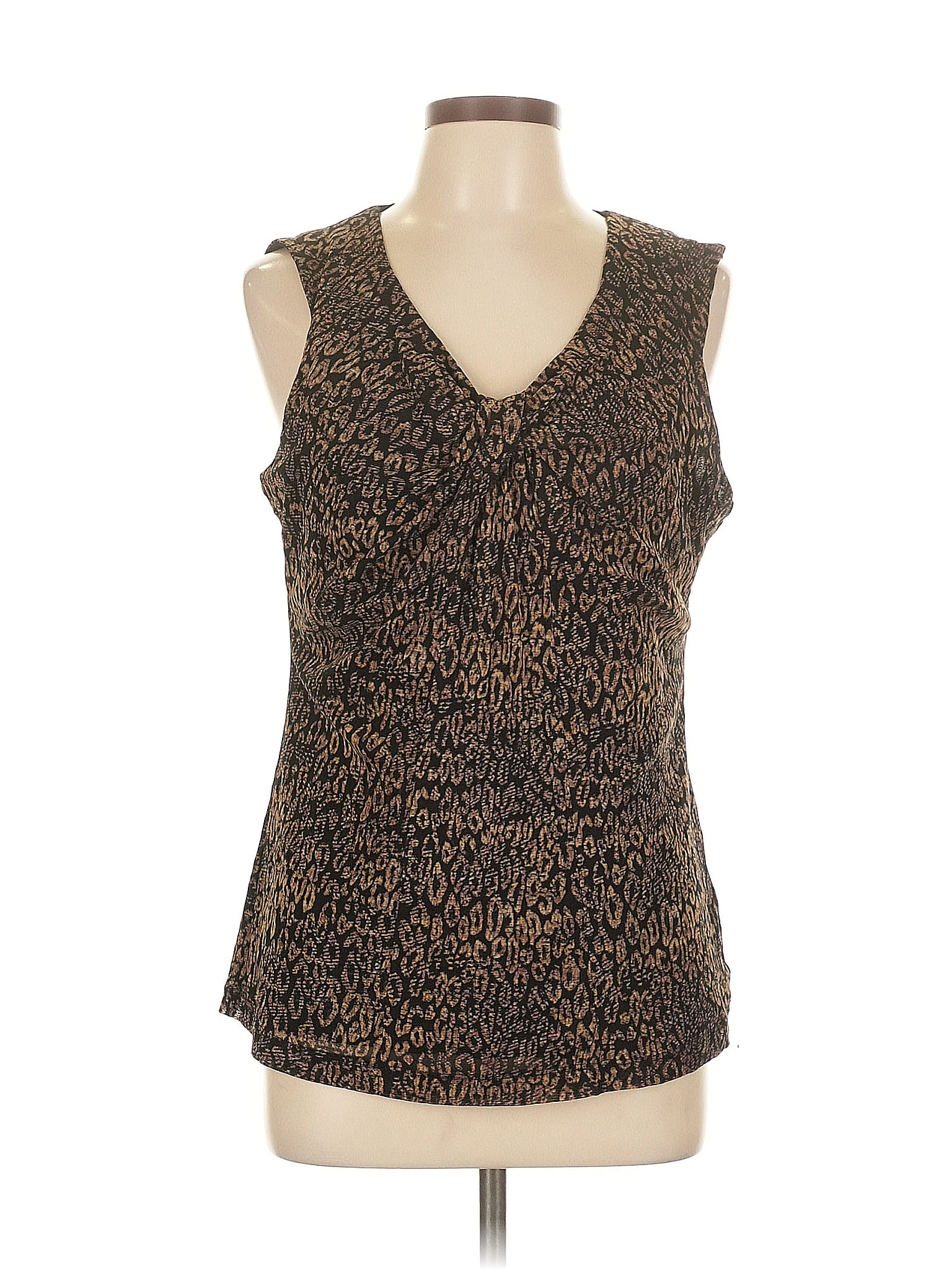 212 Collection Women Brown Sleeveless Blouse L | eBay