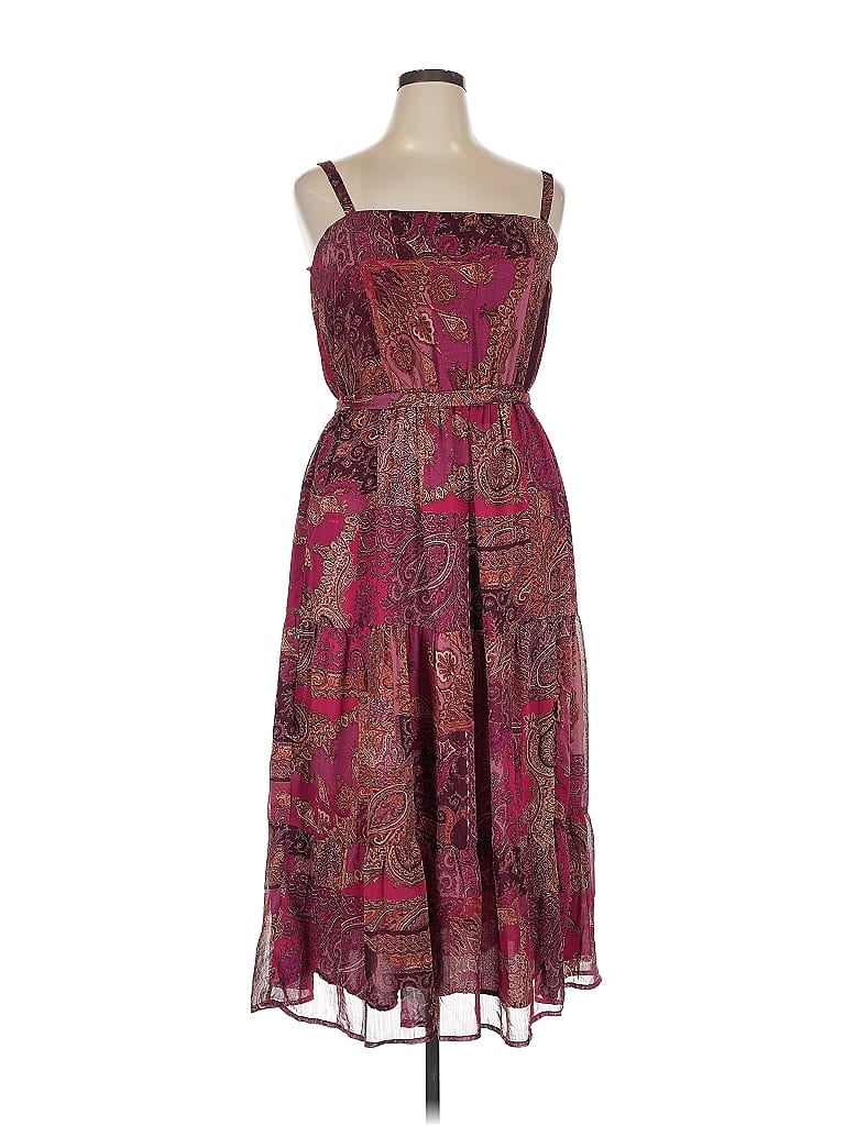 Socialite 100% Polyester Paisley Burgundy Cocktail Dress Size XL - 45% ...