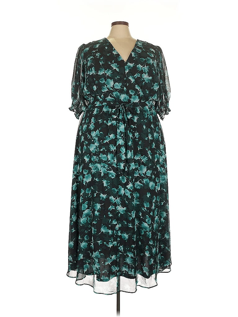 Lane Bryant 100% Polyester Teal Casual Dress Size 22 - 52% off | ThredUp