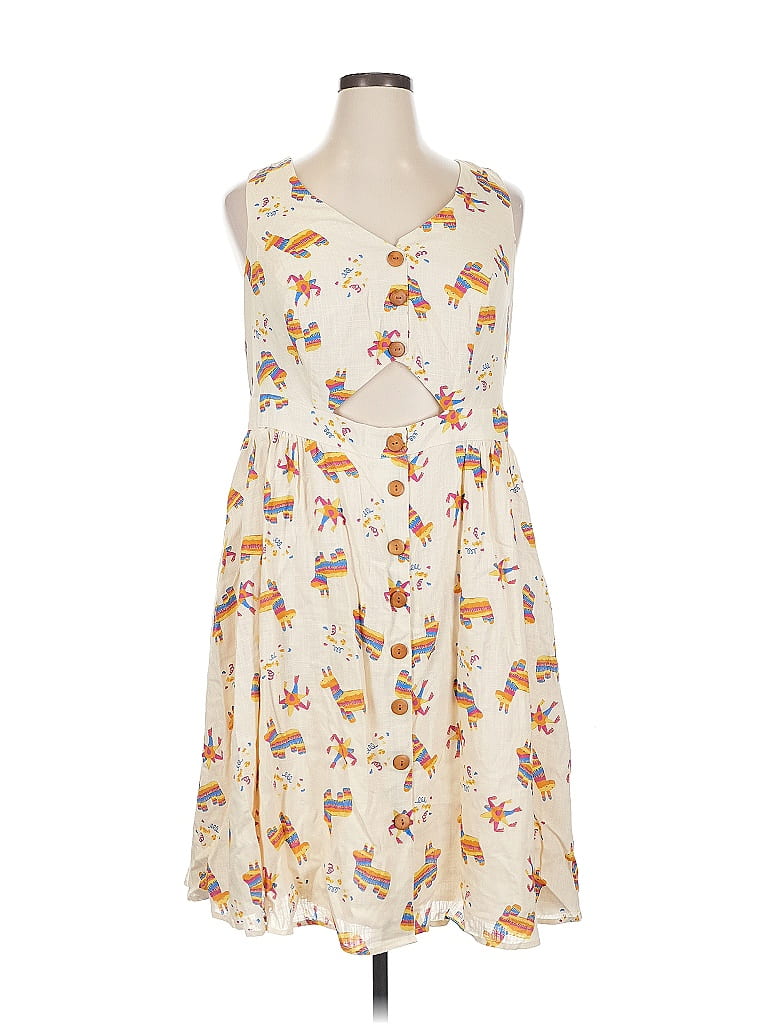 ModCloth Print Ivory Casual Dress Size 1X - 48% off | ThredUp