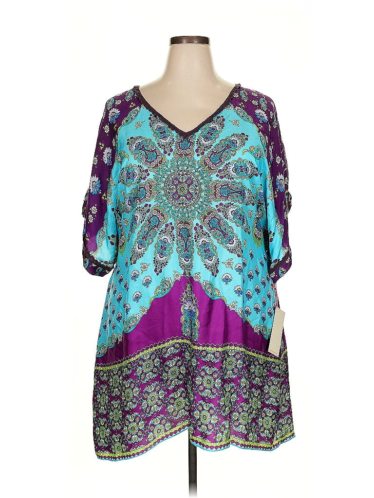 Johnny Was 100% Silk Paisley Purple Casual Dress Size 2X - 69% off ...