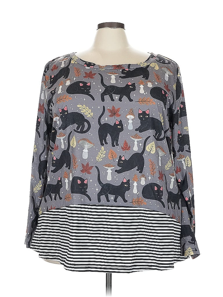 Emery Rose Gray Long Sleeve Blouse Size 5X - 64% off | ThredUp