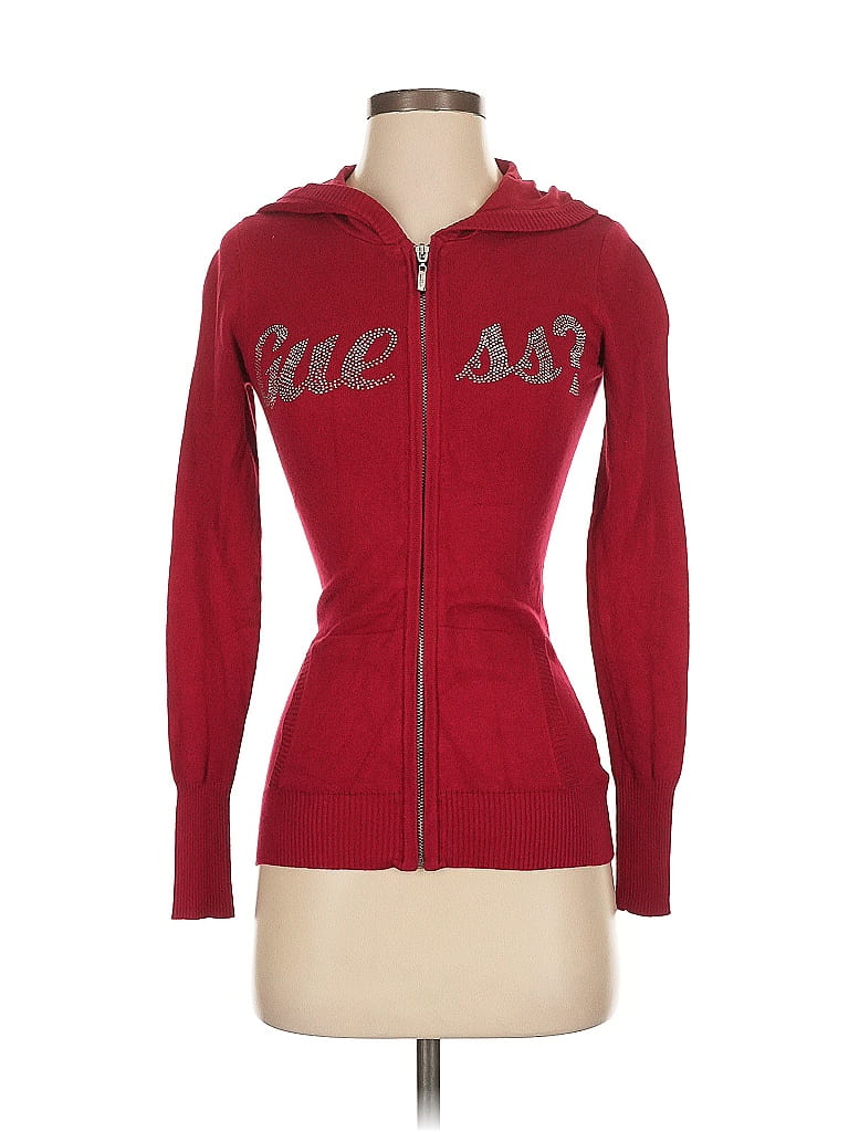 Guess Red Zip Up Hoodie Size XS - 57% off | ThredUp