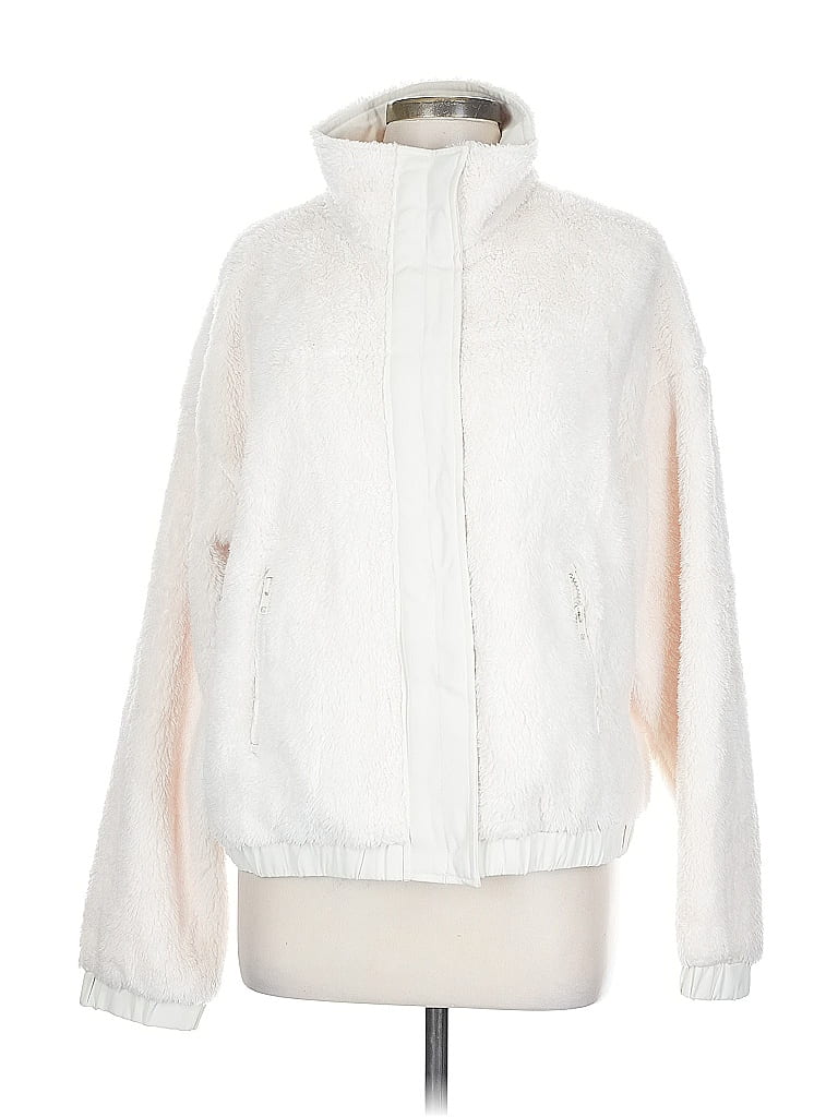 Anrabess 100% Polyester White Faux Fur Jacket Size L - 66% off | ThredUp