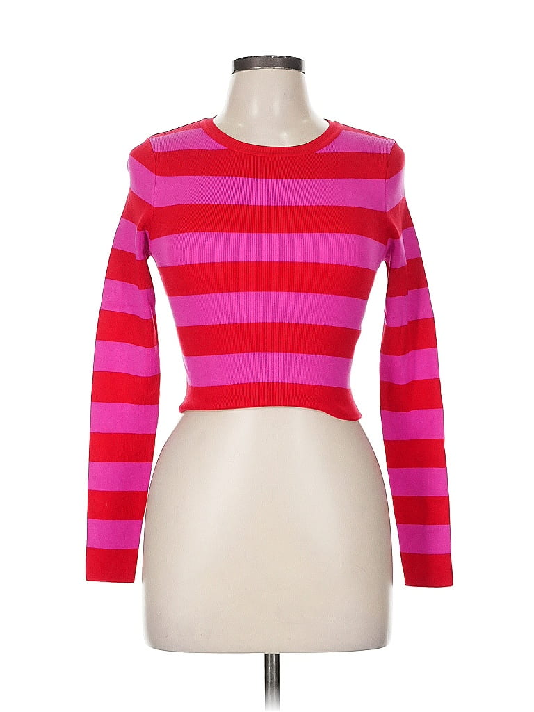 Zara Stripes Pink Pullover Sweater Size M - 56% off | ThredUp