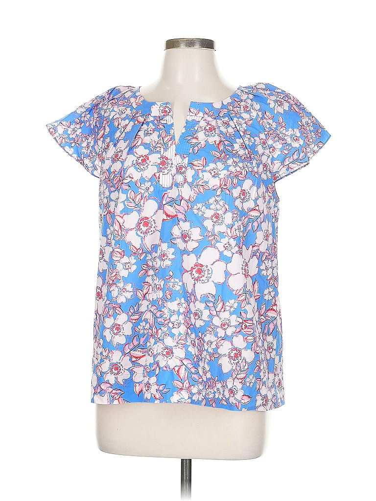 Jade Melody Tam 100% Cotton Blue Short Sleeve Blouse Size L - 79% off ...
