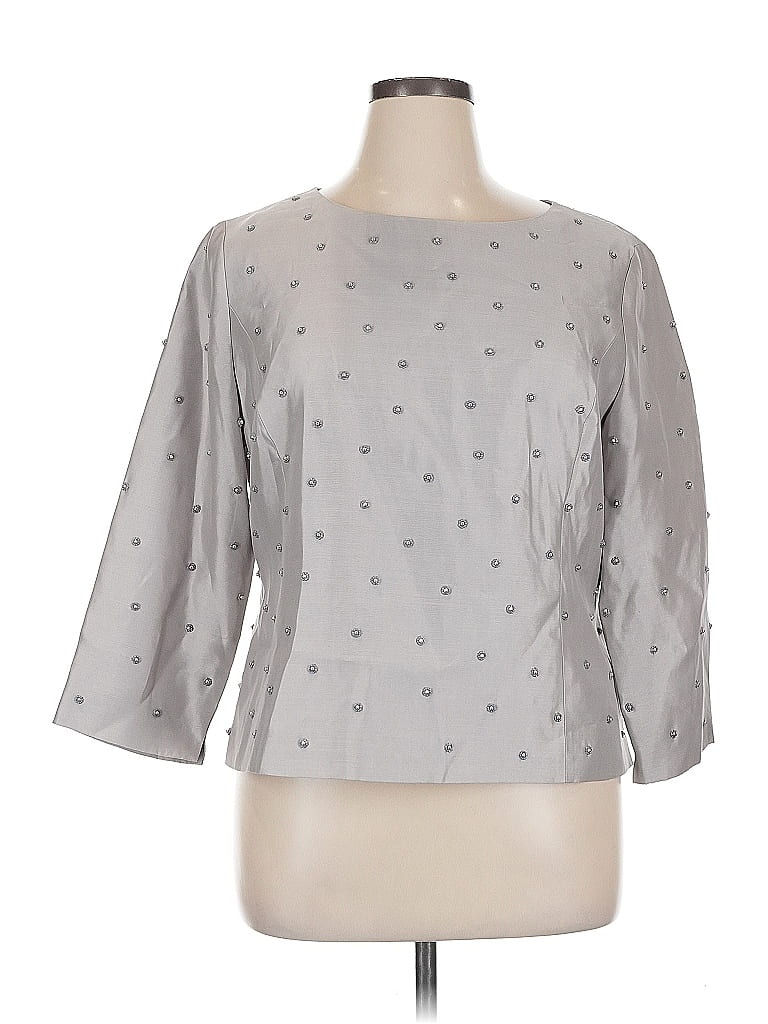 Talbots 100% Silk Gray 3/4 Sleeve Silk Top Size 16 - 80% off | ThredUp
