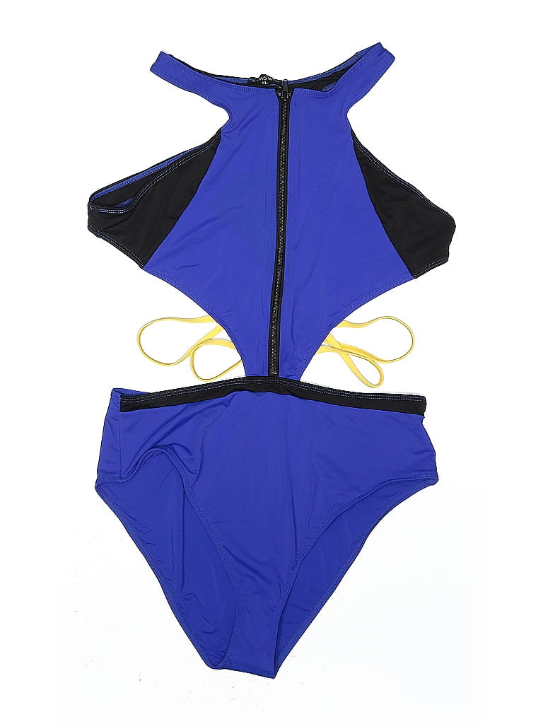 Icon Swim Color Block Blue One Piece Swimsuit Size XL - 43% off | ThredUp