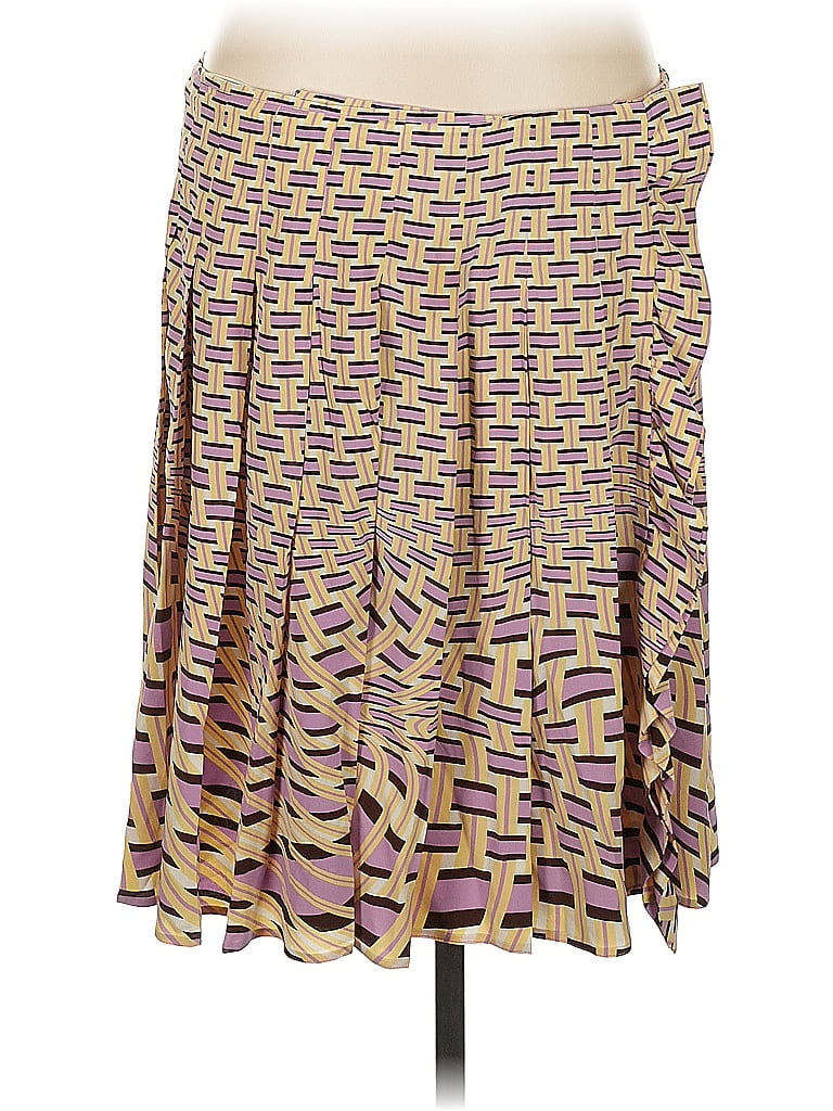 Prada 100% Silk Print Purple Silk Pleated Wrap Skirt Size EU (IT) 46 / US 10 - 82% off | ThredUp