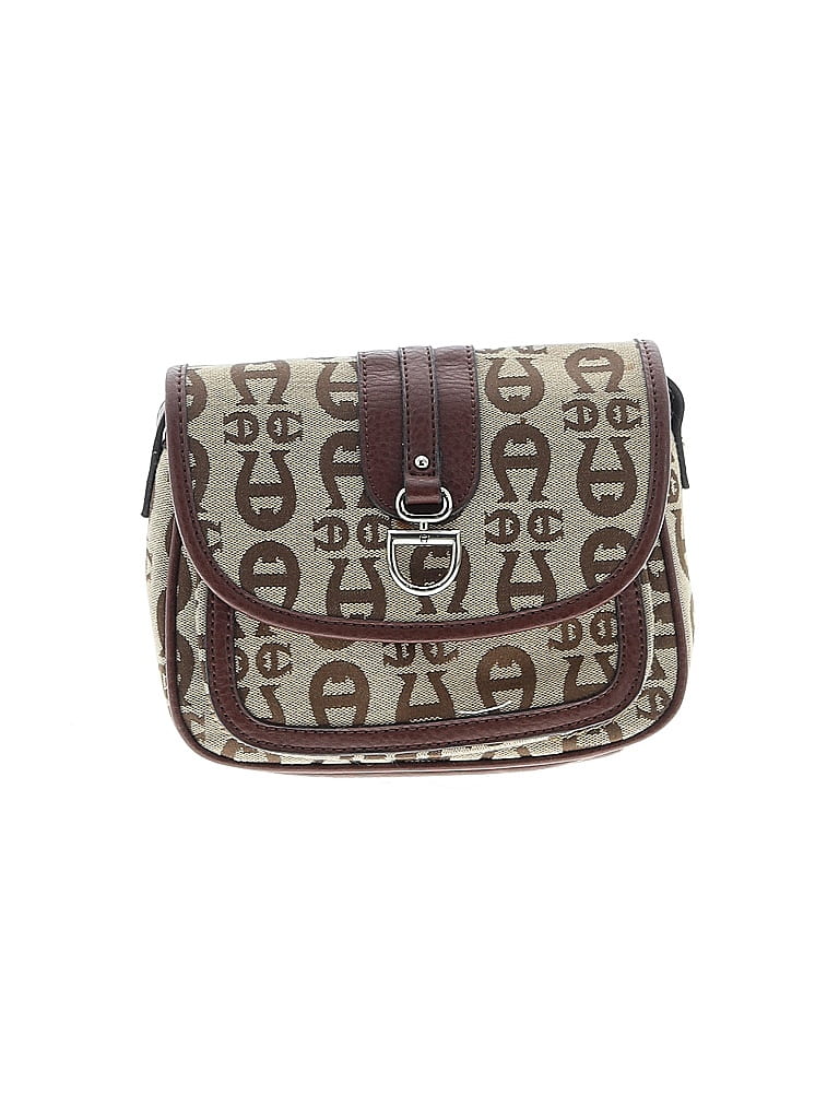 Etienne Aigner 100% Canvas Print Brown Tan Crossbody Bag One size - 79% ...