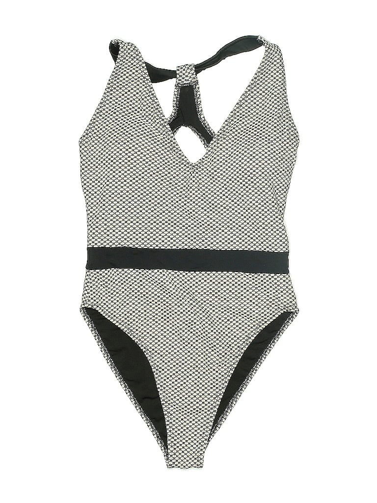 Mapalé Houndstooth Gray Black One Piece Swimsuit Size M - 17% off | ThredUp