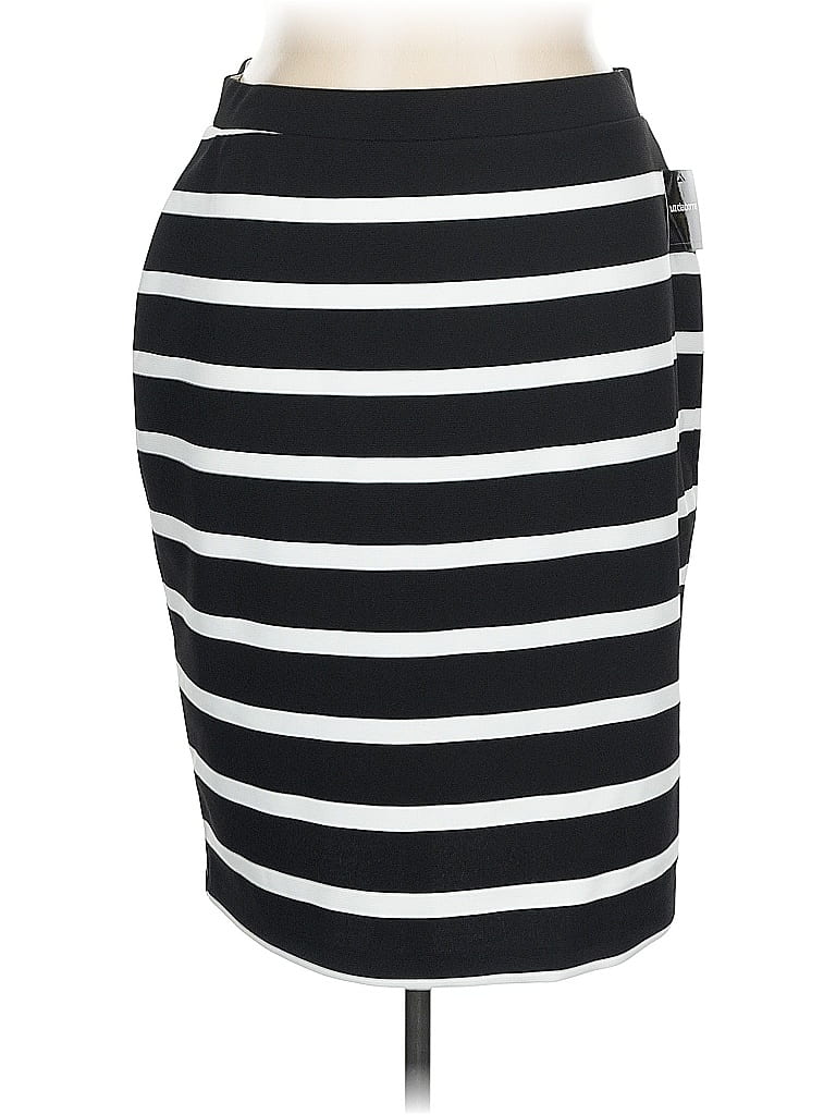 Liz Claiborne Career Stripes Black Casual Skirt Size XL - 36% off | ThredUp