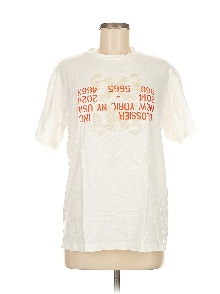 Glossier 100% Cotton Ivory Short Sleeve T-Shirt Size M - 52% off | ThredUp